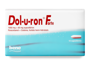 Dol-u-ron Forte® 1000mg + 60mg Supositórios - Bene Farmacêutica
